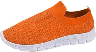 Generic Baskets Femme Chaussures de Sport Slip-on en Mesh Tricot&eacute;e Respirant L&eacute;g&egrave;res sans Lacets Chaussures de Course Semelle Souple Marche Fitness Sneakers C