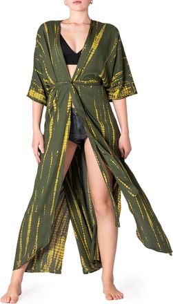 Panasiam TieDy Kimono, olive green yellow, L