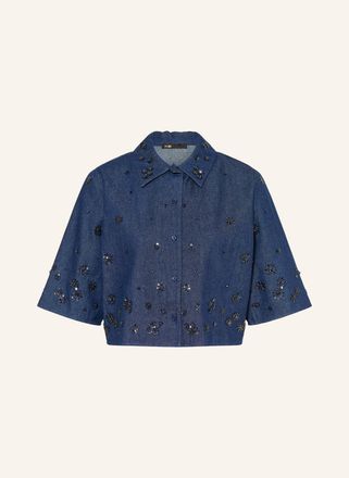 Maje Jeansbluse Mit 3/4-Arm Und Pailletten blau