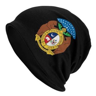 Generic Homme Femme Bonnet &Agrave; Revers Drapeau du Missouri Bonnet dhiver Chaud Bonnets Tricot&eacute; Classique Bonnets De Ski pour Ski Hiver Course