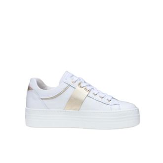 Nero Giardini Femme, Chaussures, Blanc, Taille: 40 EU Baskets plateforme en cuir avec dorure
