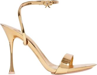Gianvito Rossi Femme, Chaussures, Jaune, Taille: 40 1/2 EU Sandales &agrave; talons dor&eacute;s Spice Ribbon
