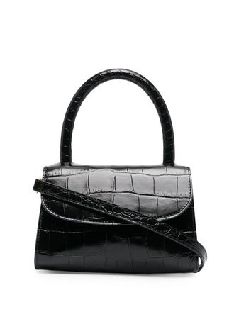 by FAR mini sac &agrave; main &agrave; effet peau de crocodile - Noir