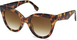 Sojos Lunettes De Soleil Rétro Vintage OEil de chat Oversize Femmes Designer Lunettes HOLIDAY SJ2074 Avec Monture Tortoise/Verre Dégradé Brun