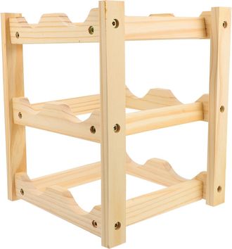 Artibetter Praktisches Weinregal aus Massivem Holz Flaschenhalter für Weinflaschen Kompakte Aufbewahrung Modernes Design für Wohnzimmer Küche und Barbereich