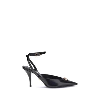 Versace Medusa D&eacute;collet&eacute; Slingback Stiletto Absatz - - Shoes - Damen - Schwarzk - 40 EU