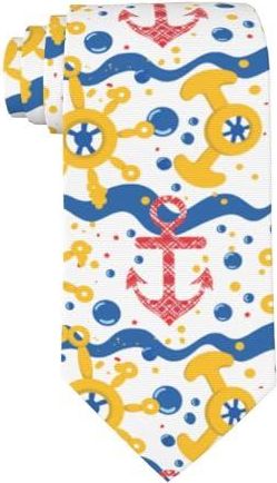 Generic Roues De Navire Cravate Classique Cravate Homme Polyvalente Cravatte Pour Travail Femmes Célébrations