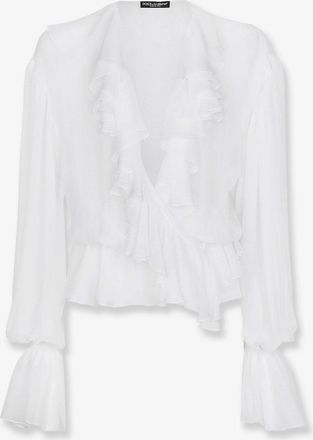Dolce & Gabbana Chiffon shirt with volant - DOLCE & GABBANA - gender_Woman