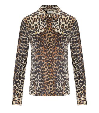 Ganni CHEMISE SATIN ANIMALIER GANNI