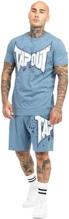 Tapout Dunlab Ensemble t-Shirt et Short, Bleu Pigeon/Blanc/Bleu Marine, M Hommes