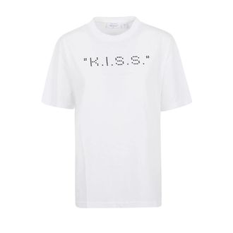 Off-white Kiss Quote Reg Tee - - Tops - Damen - Wei&szlig; - XS