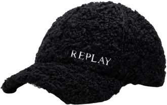 Replay Damen Cap mit Teddyfell, Schwarz (Black 0098), OneSize
