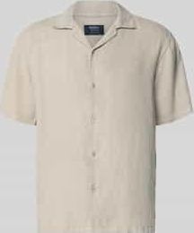 Mc Neal Regular Fit Leinenhemd mit Reverskragen