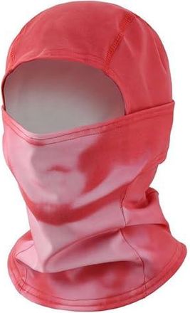 Generic Cagoule unisexe r&eacute;active &agrave; la chaleur, masque chauffant dhiver pour homme, masque de ski pour temps froid, changement de couleur, Rouge &agrave; blanc, taill