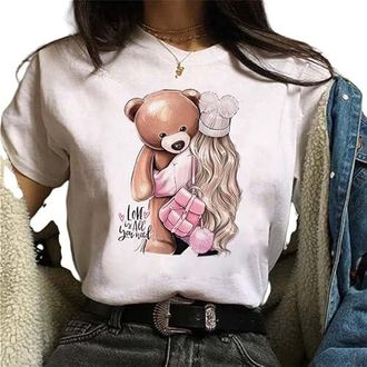 Keephen Chic Mode Filles Impression 3D T-Shirts pour Femmes Casual &Eacute;t&eacute; Manches Courtes Col Ras du Cou Pullover Blouse Tops