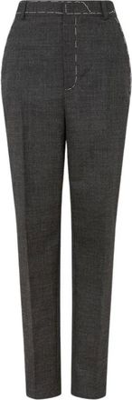 Moschino Femme, Pantalons, Gris, Taille: 34 FR Pantalon en toile de laine brod&eacute;e