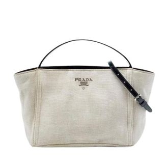 Prada Pre-owned Sac bandouli&egrave;re en toile - Femme - Pre-owned - Beige - Taille: ONE Size