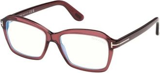 Tom Ford Femme, Accessoires, Rouge, Taille: 54 MM Ft6129B Eyeglasses