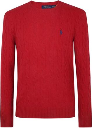 Polo Ralph Lauren Homme, Pulls, Rouge, Taille: XL Pull Ras du Cou en Tricot C&ocirc;tel&eacute;