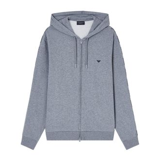 Emporio Armani EA7 - Hoodie mit durchgehendem Rei&szlig;verschluss f&uuml;r Herren (Grau meliert)
