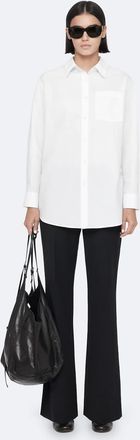 AllSaints Kaia Oversize-Hemd in Wei&szlig;