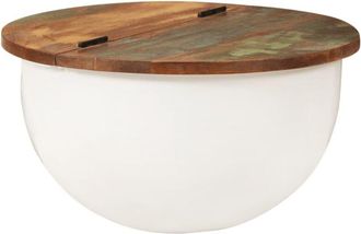 vidaXL Couchtisch Wei&szlig; 50x27 cm Altholz Massiv - Vidaxl
