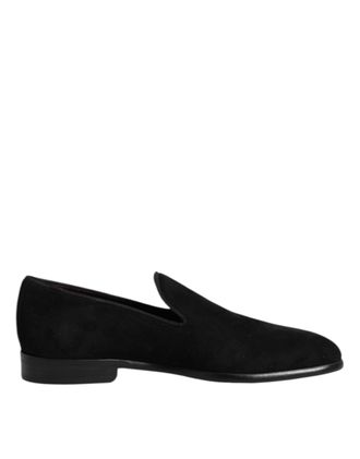 Dolce & Gabbana Schwarze Wildleder Slipper formelle Schuhe
