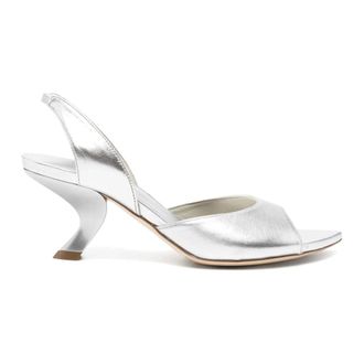 Vic Mati&eacute; Femme, Chaussures, Gris, Taille: 40 EU Open-toe Leather Slingback