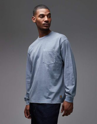 Carhartt Work in Progress Torian - Lang&auml;rmliges Oversize-T-Shirt in verwaschenem Blau