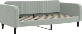 vidaXL Tagesbett Hellgrau 90x200 cm Samt Vidaxl