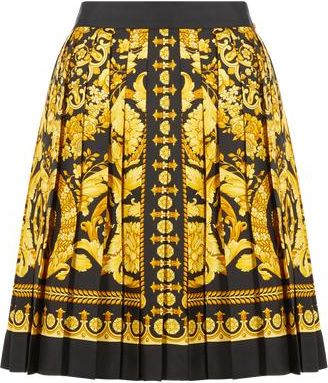 Versace Jupe en soie pliss&eacute;e Barocco