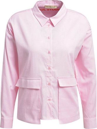 Smith & Soul Langarmbluse in verk&uuml;rzter Form mit Klappentaschen