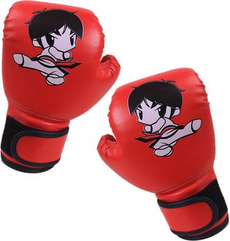 Generic Generische Taschenhandschuhe aus PU-Leder, Cartoon-Muster, Boxhandschuhe für Kinder, Boxhandschuhe für Kinder, Kampfausrüstung für Kinder, Trainingsge