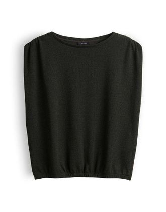 OPUS Kurzarmshirt Sagom aus weichem Jersey mit Strickoptik Zarte Falten geben dem Look eine lockere Leichtigkeit