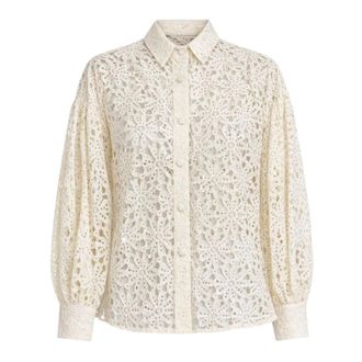 Actualee Shirt mit floraler Spitze - - Blouses & Shirts - Damen - Beige - M