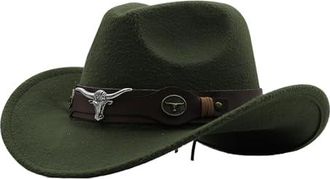 Generic Chapeaux occidentaux pour femmes, chapeau de cowboy tendance pour lhiver, lext&eacute;rieur, cowboy, casquettes de baseball &agrave; paillettes pour adultes, Vert, 