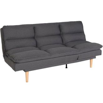 Hhg Neuwertig] Schlafsofa HHG 368, G&auml;stebett Schlafcouch Couch Sofa, Schlaffunktion Liegefl&auml;che 180x110cm Stoff/Textil dunkelgrau