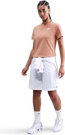 Nike Nike W NSW Club SS Tee Shirt, Or Rose/Blanc, XS Femme, Or Rose/Blanc, X-Small