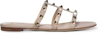 Valentino Garavani Femme, Chaussures, Beige, Taille: 40 EU Rockstud Flat Slide Sandal
