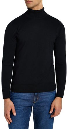 Lee Herren Turtle Neck Pullover Sweater, Schwarz, S EU