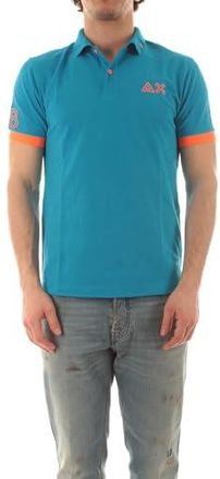 Sun 68 Polo Logo Fluo Polo Homme qui allie style classique et détails contemporains. Caractérisé par un col classique avec boutons, présente un logo brodé mi