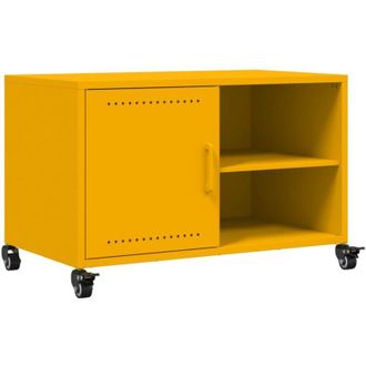 vidaXL Meuble TV jaune moutarde 68x39x43,5 cm acier vidaXL