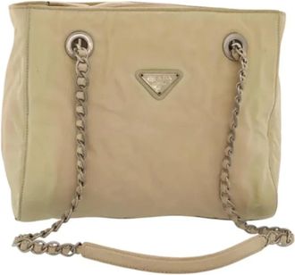 Prada Pre-owned Nylon sacs-prada - Femme - Pre-owned - Beige - Taille: ONE Size