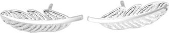 Generic Boucles doreilles Petite Plume en Argent Sterling 925 Bijoux, Boucles doreilles Feuille Petite Plume Clous pour Femmes FillesAttrayant
