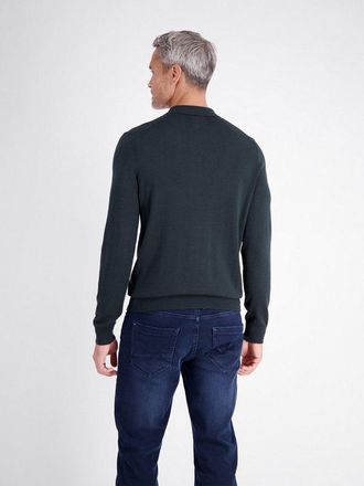 Lerros Langarm-Poloshirt Flexibles Langarmpolo aus Baumwollmix mit Rei&szlig;verschluss