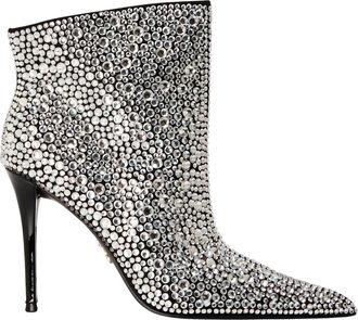 Steve Madden Sentinel Strass Stiefeletten f&uuml;r Damen, Metallic, Hoher Pfennigabsatz (Silber)