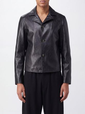 Maison Margiela Blazer droit en similicuir avec revers