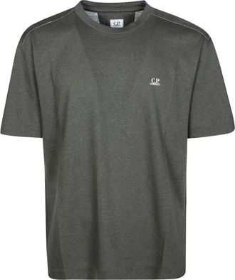 C.P. Company C.p. Company, Homme, Tops, Gris, Taille: M T-Shirt 20/1 Jersey Logo Plated