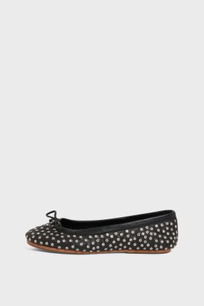 Gerard Darel Ballerines en cuir noir avec strass - MIA - Noir