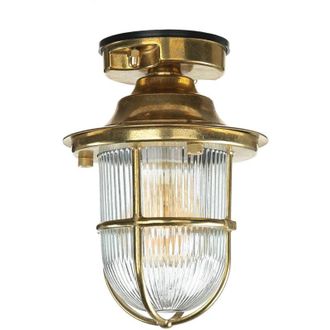 Licht-Erlebnisse Licht-erlebnisse - Messing Deckenleuchte au&szlig;en IP54 Maritim Terrasse Hof